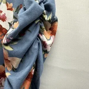 Moa Moa | Tops | Moa Moa Women Top 3x Plus Blue Floral Long Ruched Puff ...